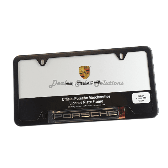 Genuine Porsche License Plate Frame Black Stainless Steel Hardware ...