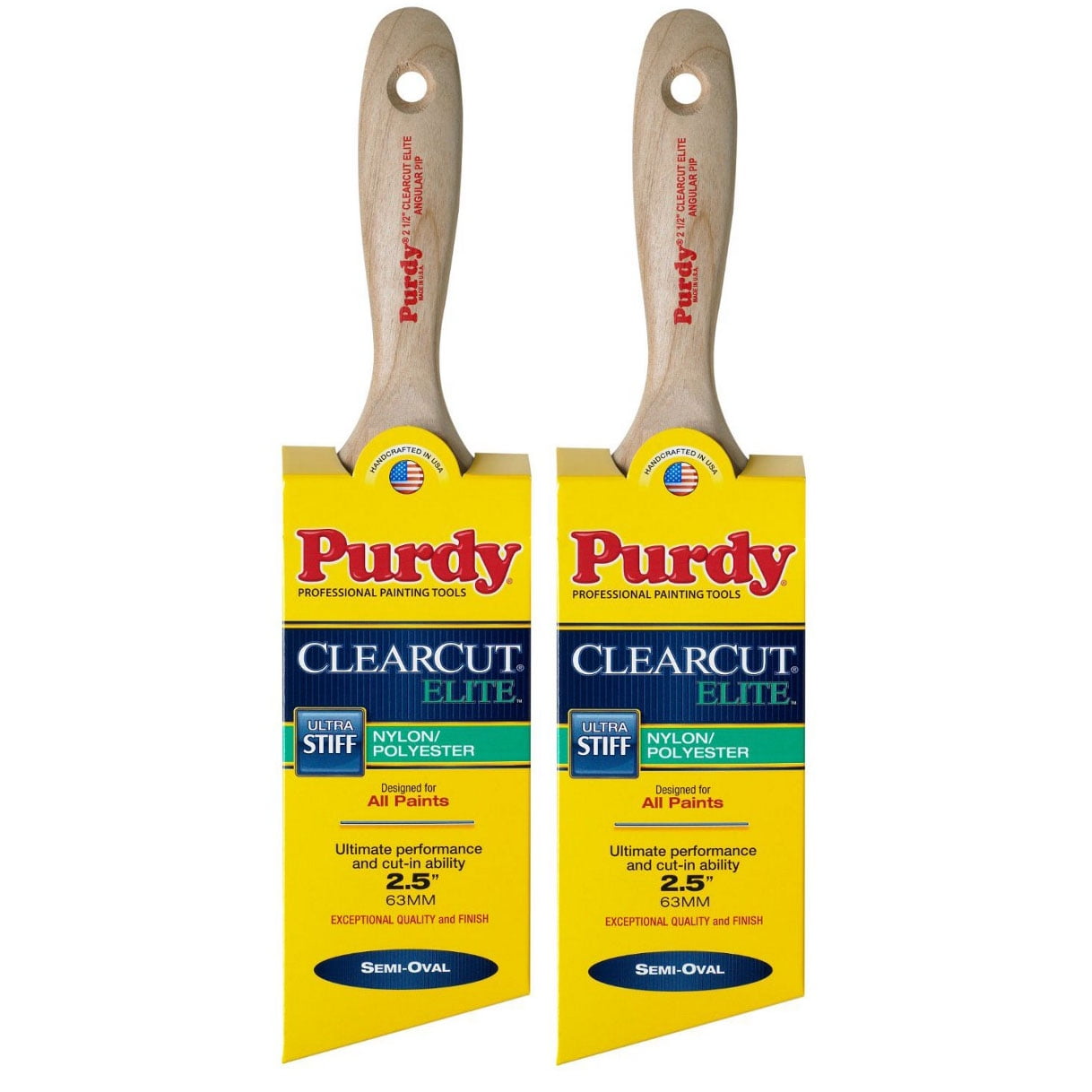 Genuine Purdy 2 Pack Clearcut Elite Angular Pip Angular 2-1/2" Paint ...
