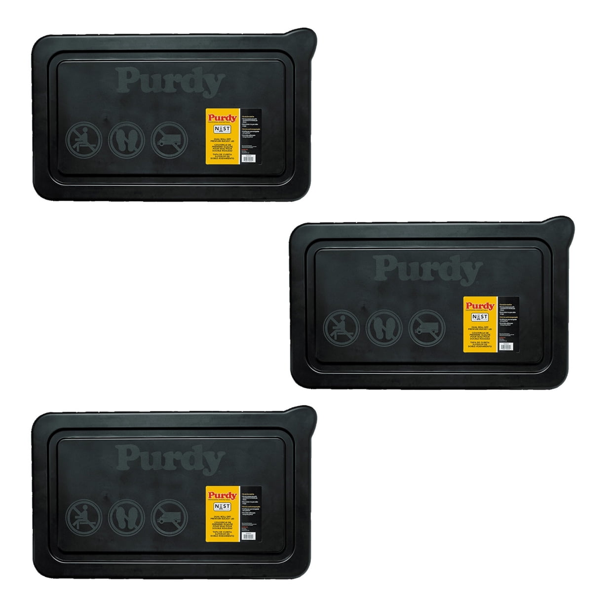 Genuine Purdy 3 Pack NEST Dual Roll-Off Premium Bucket Lids 14LID6018 ...