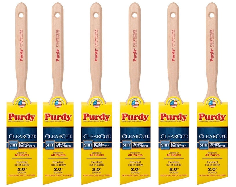 Genuine Purdy 6 Pack Clearcut Glide Angular 2" Paint Brushes 144152120 ...