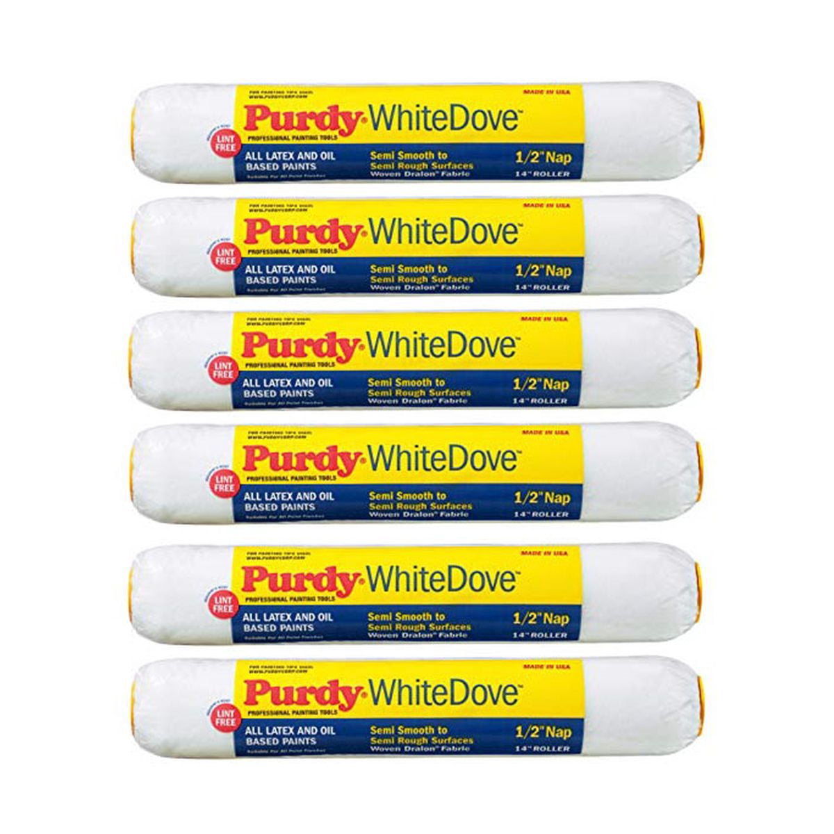 Genuine Purdy 6 Sets of Ultra Finish 3 Multi-Pack 14" x 3/8" Nap Roller ...