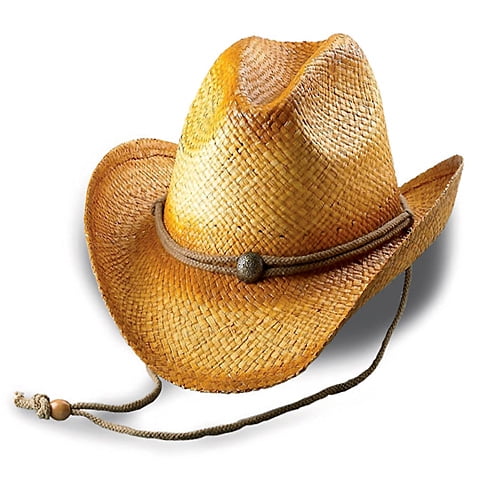 Genuine Raffia Straw Cowboy Hats w/ Tea Stained - Natural - HT-8158NT ...