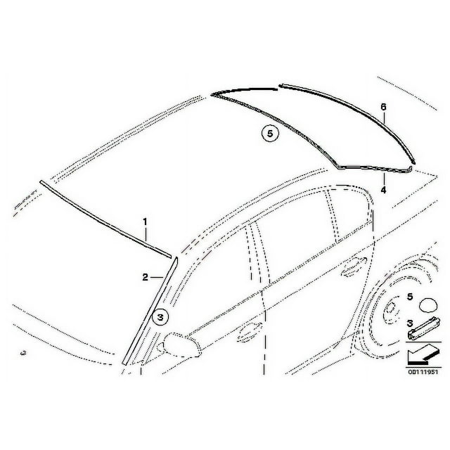 Genuine Rear Bottom Upper Windshield Moldings Seals SET BMW 5 E60 M5 ...