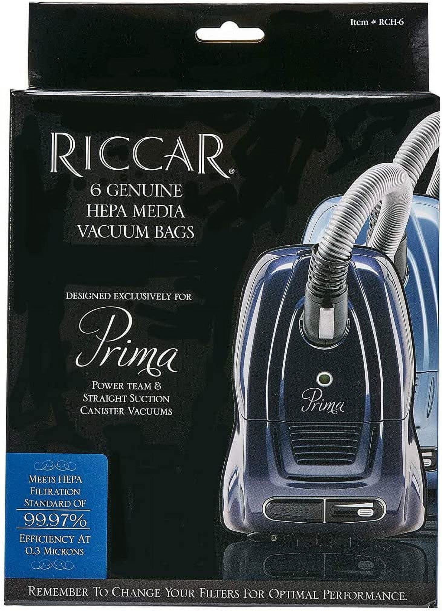 Genuine Riccar Prima Canister HEPA Media Bags # RCH-6 (6 pk) - Walmart.com
