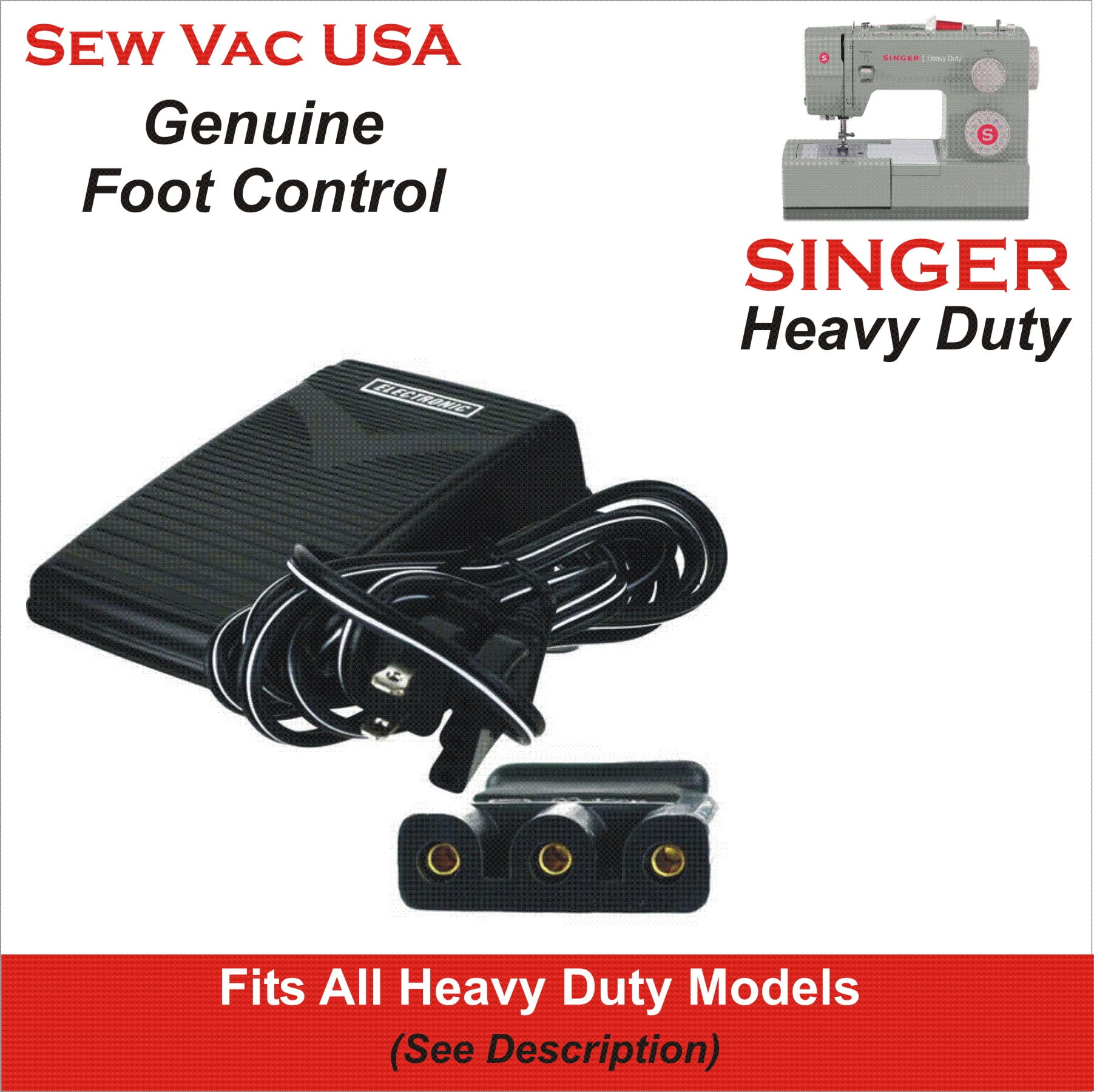 Genuine SINGER Compatible Foot Control For Heavy Duty Model 4423 ...