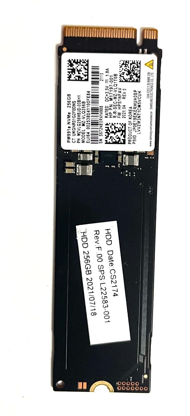 Genuine Samsung HP Fast 256GB SSD M.2 2280 PCIe NVMe M17197-001 MZ-VLQ256B - Walmart.com