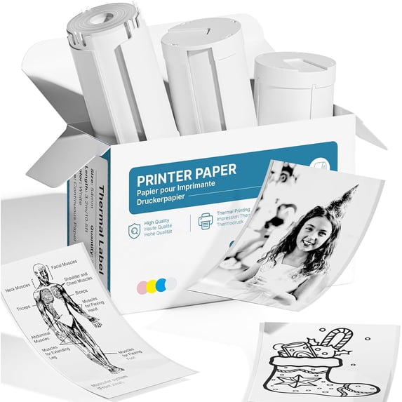 Genuine Self- Thermal Printer Stickers, 54mmx3.2m Sticker Paper ...