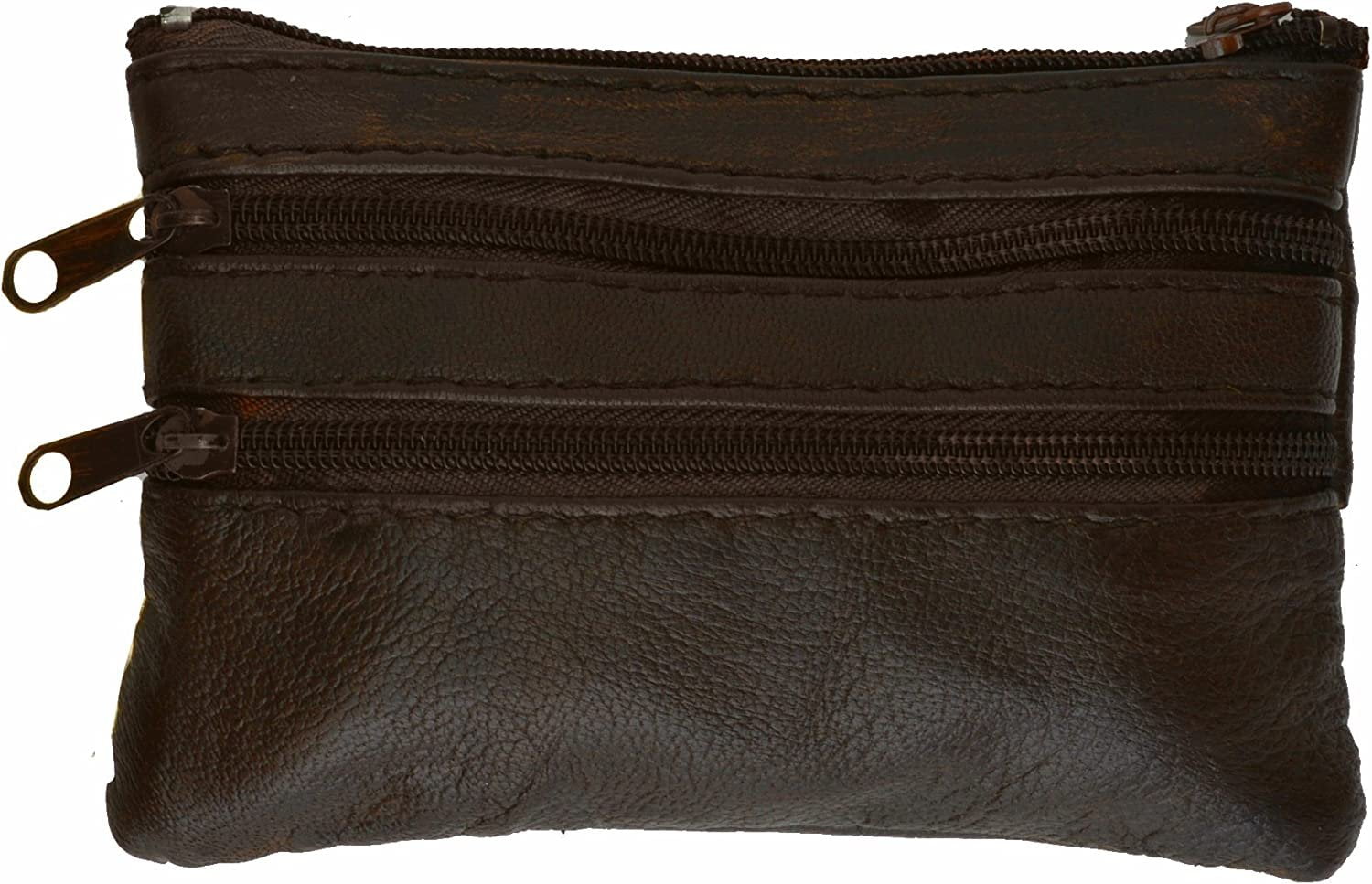 Genuine Soft Leather Change Purse with Zipped Closure - Walmart.com