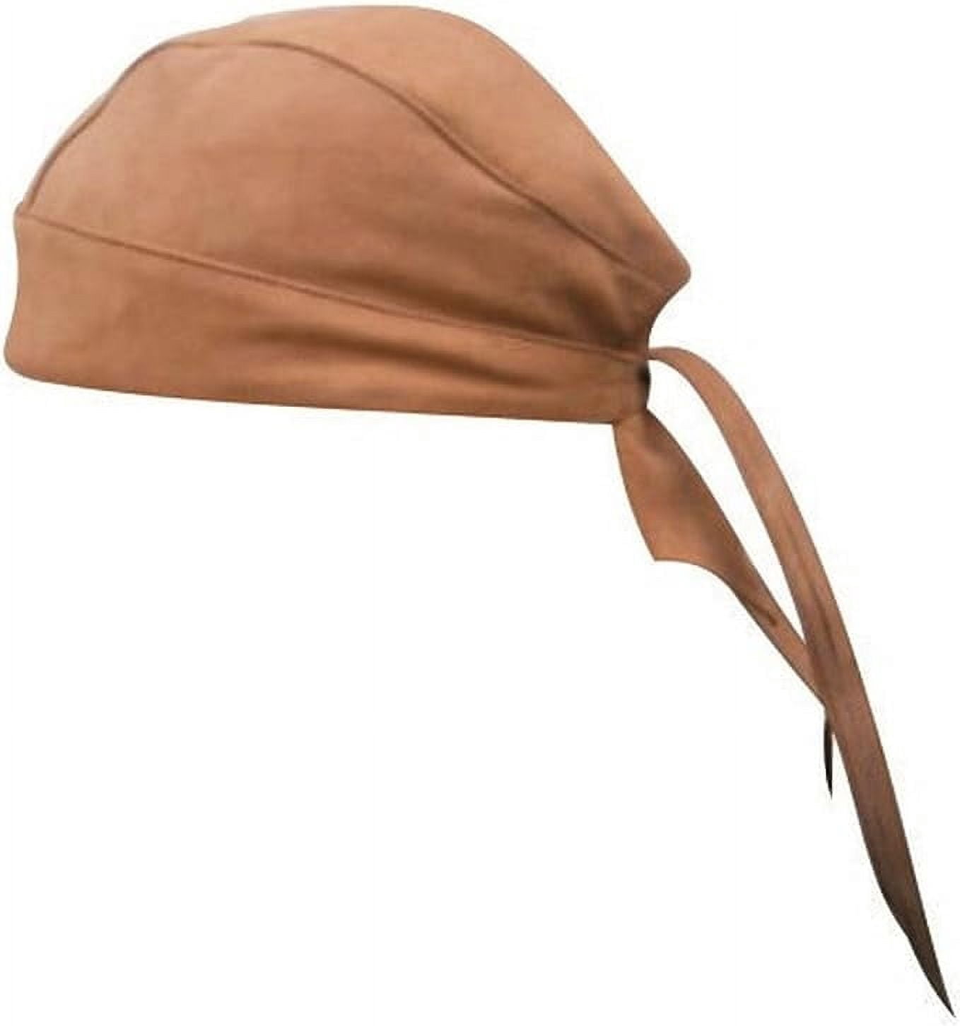 Genuine Soft Leather Skull Cap in Solid Brown Color One Size Back Tie ...