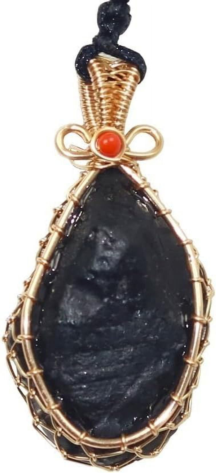 Genuine Tibetan Meteorites Tektite Crystal Necklace,Raw Stone Certified ...