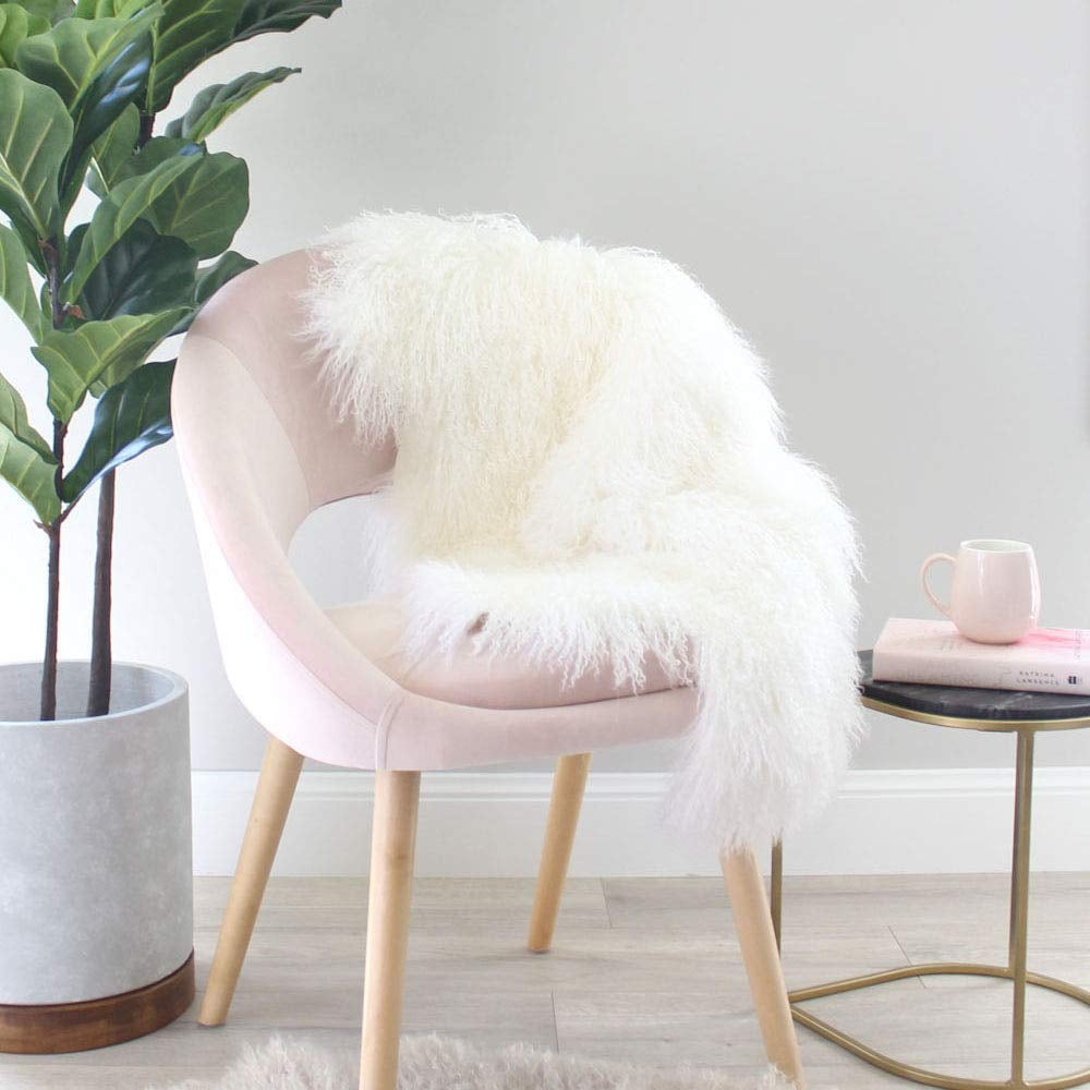 Genuine Tibetan Mongolian Lamb Sheepskin Fur Rug Pelt Throw Fur Area ...