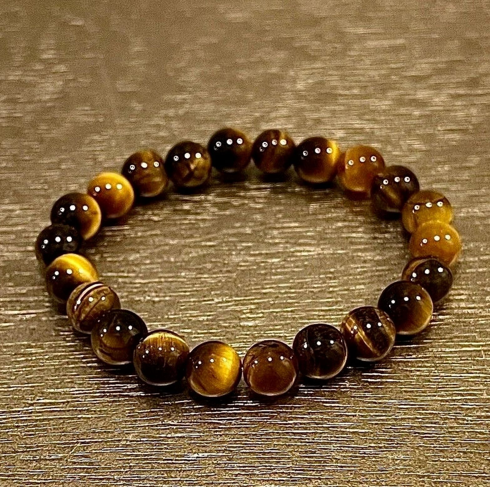 Genuine Tiger's Eye 8mm Beaded Healing Chakra Protection Men Women ...