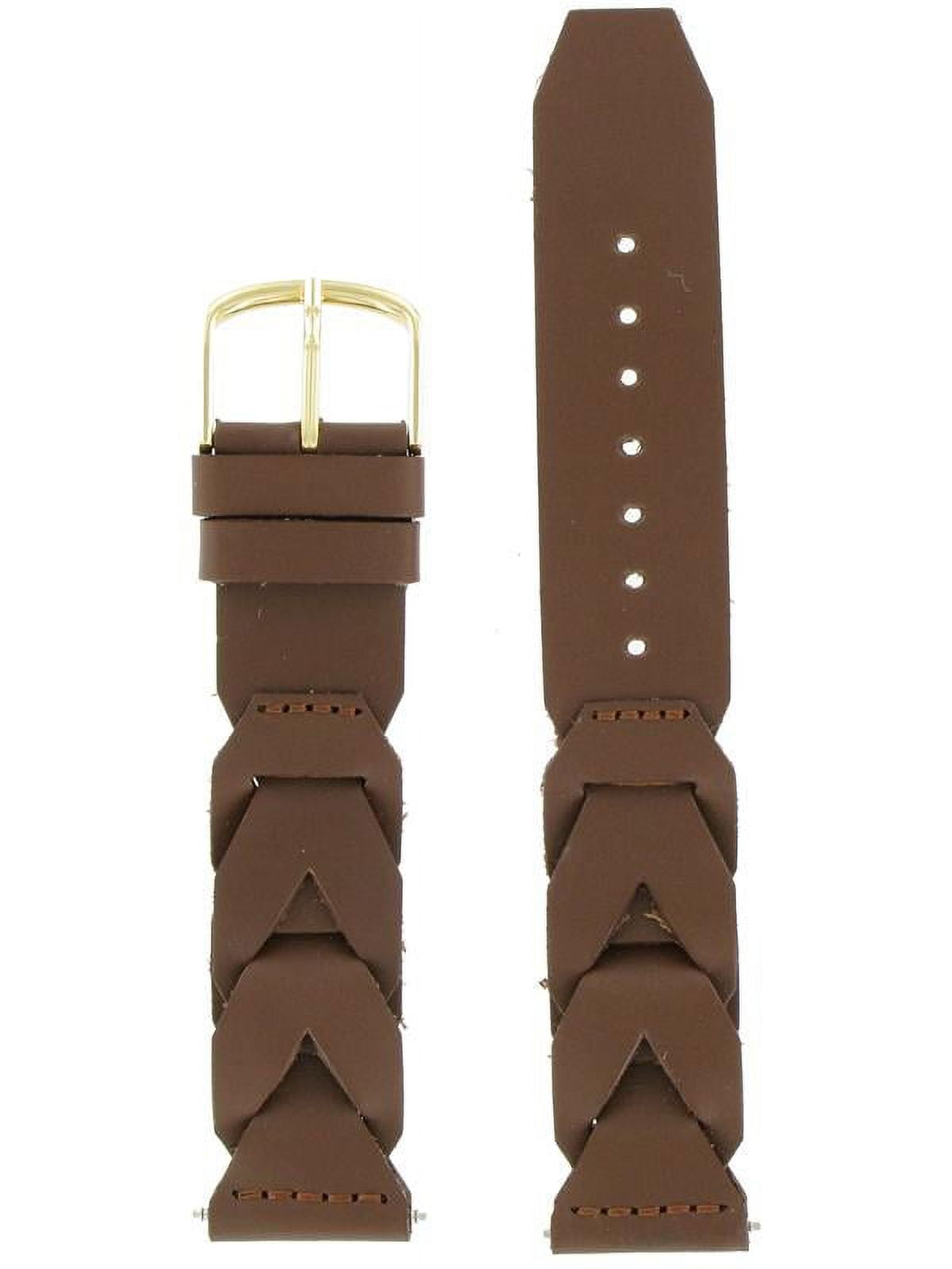 Genuine Timex, 19MM Brown, Heavy Braided Leather, Regular Length, Gold ...