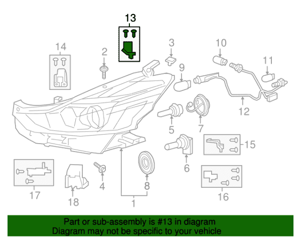 Genuine Toyota OE Retainer, Headlamp P 81193-47150 - Walmart.com