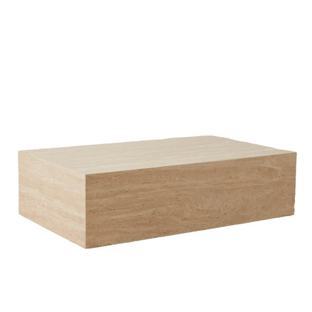 Genuine Travertine Block Coffee Table - Travertine Stone - Walmart.com