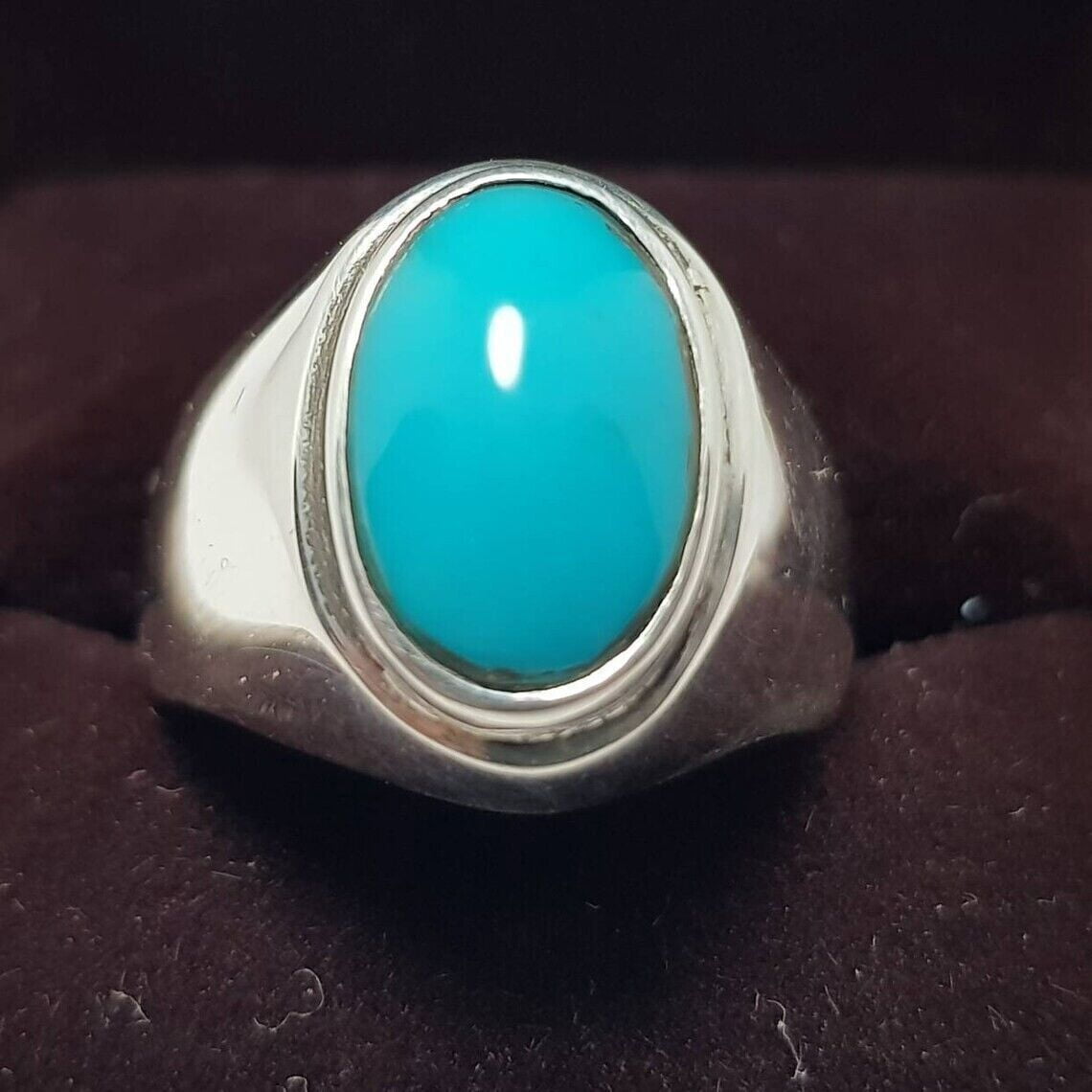 Genuine Turquoise Ring Real Feroza Ring Handmade Feroza Ring Size US 7 ...