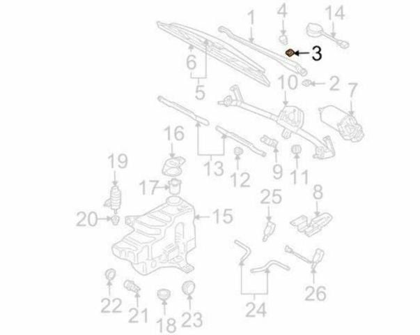 Genuine VW Volkswagen 1998-2015 Windshield Wiper Arm Nut Washer OEM ...