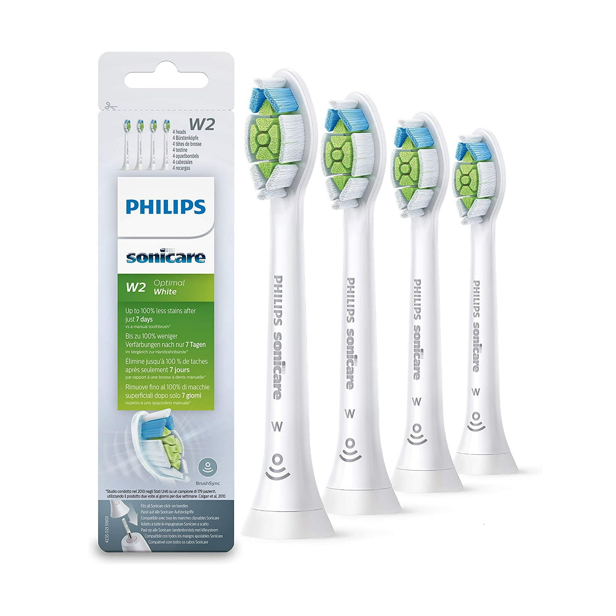 Genuine W2 Optimal White Standard sonic Toothbrush Heads Compatible ...