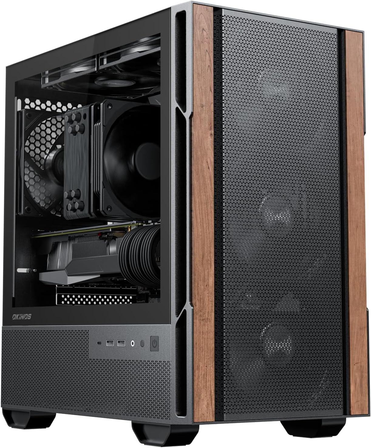 Genuine Walnut Wood Micro ATX Case, MATX PC Case with 4 × 120mm 3 Pin ...