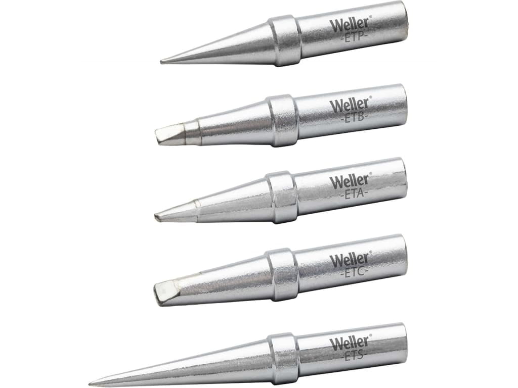 Genuine Weller WE1010 Soldering 5 Tip Set (ETSET-5) ETA, ETB, ETC, ETP ...