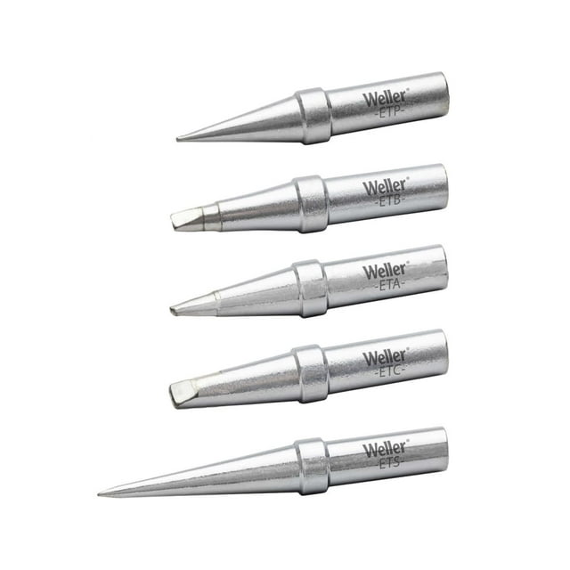 Genuine Weller WE1010 Soldering 5 Tip Set (ETSET-5) ETA, ETB, ETC, ETP ...