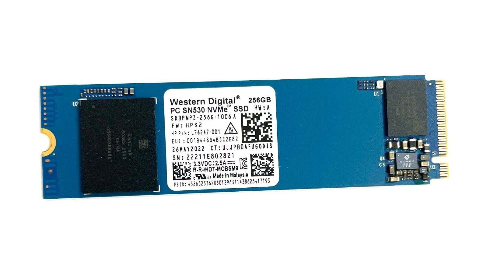 Genuine Western Digital HP 256GB SN530 NVME M.2 2280 SSD SDBPNPZ-256G-1006 - Walmart.com