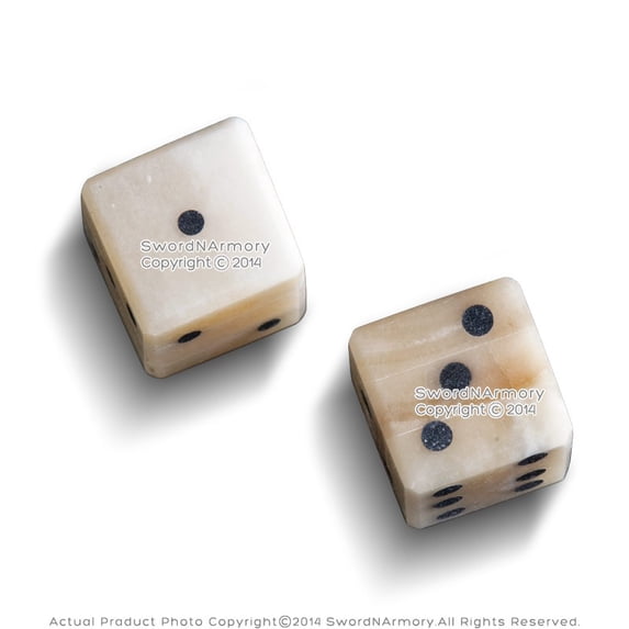 Genuine White Bone Gambling Handmade Dice Inlaid Pips Dungeon Game ...