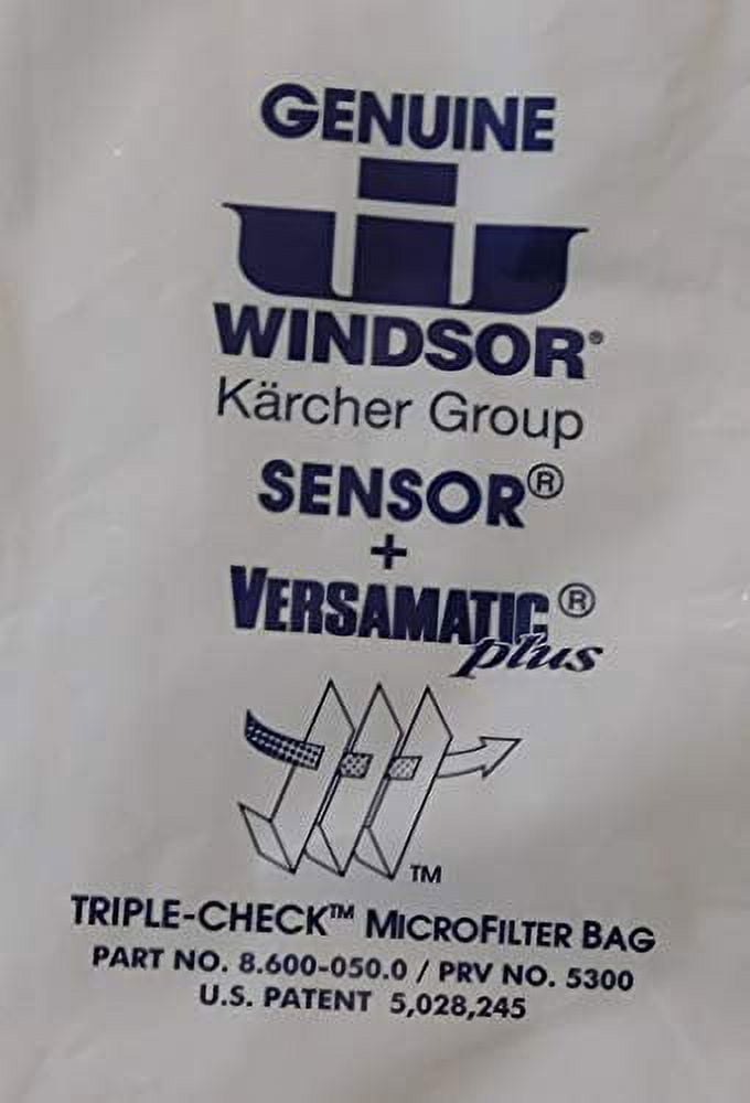 Windsor Genuine Vacuum Microfilter Bag 5300 for Sensor and Versamatic ...