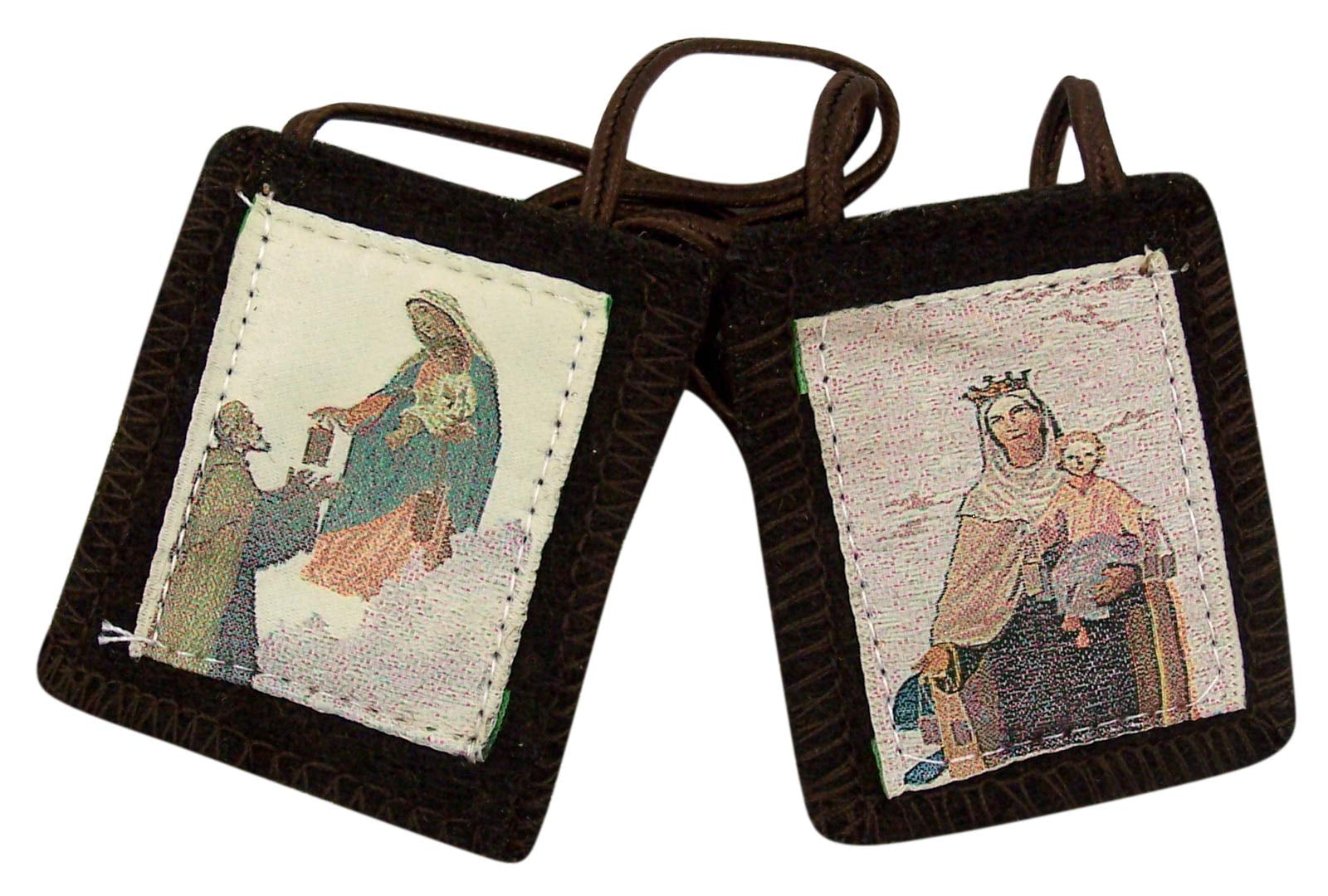 Genuine Wool Virgin Mary Brown Holy Scapular 18Length|Genuine Wool ...