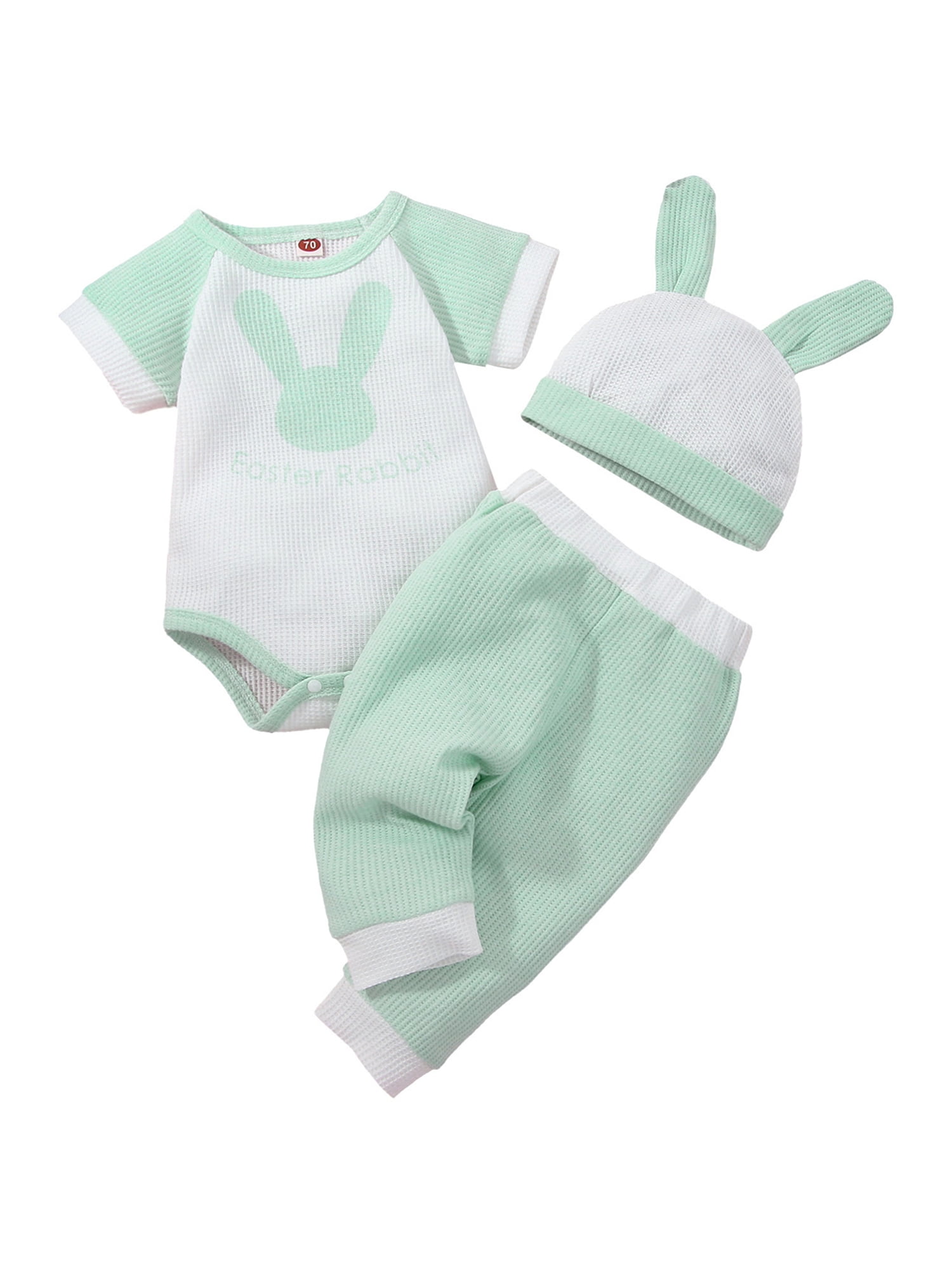 Genuiskids 3pcs Newborn Romper Set Easter Rabbit Infant Baby Outfits ...