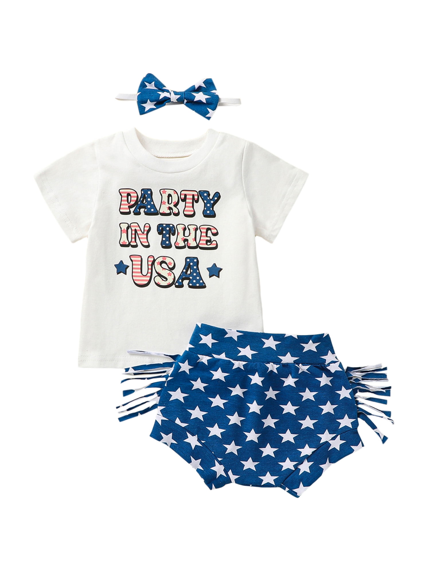 Genuiskids Baby Girl 4th of July Outfits 6 12 18 24 Months Infant ...