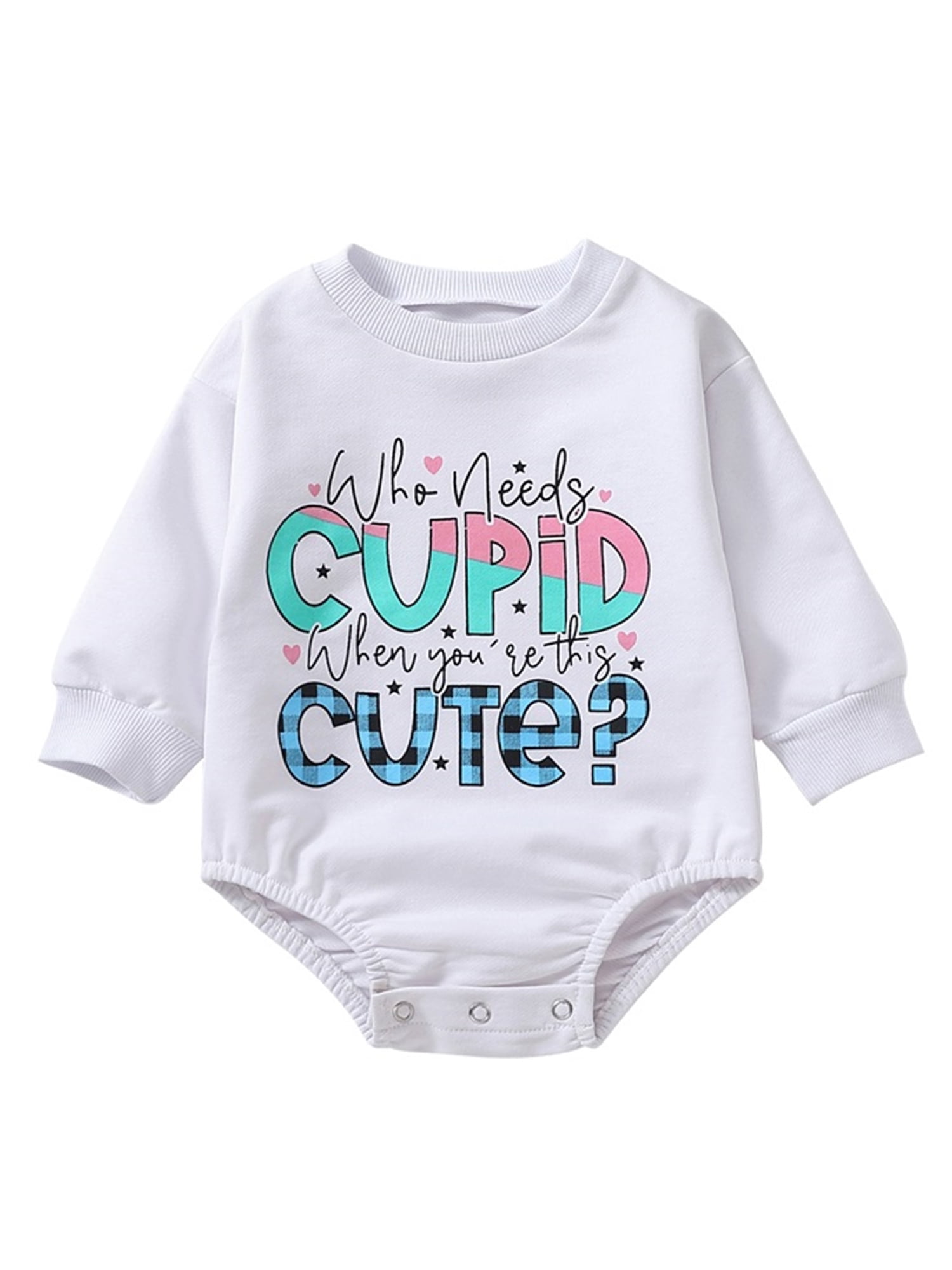 Genuiskids Infant Baby Girl Valentines Day Romper Outfit Long Sleeve Romper Letter One-Piece ...