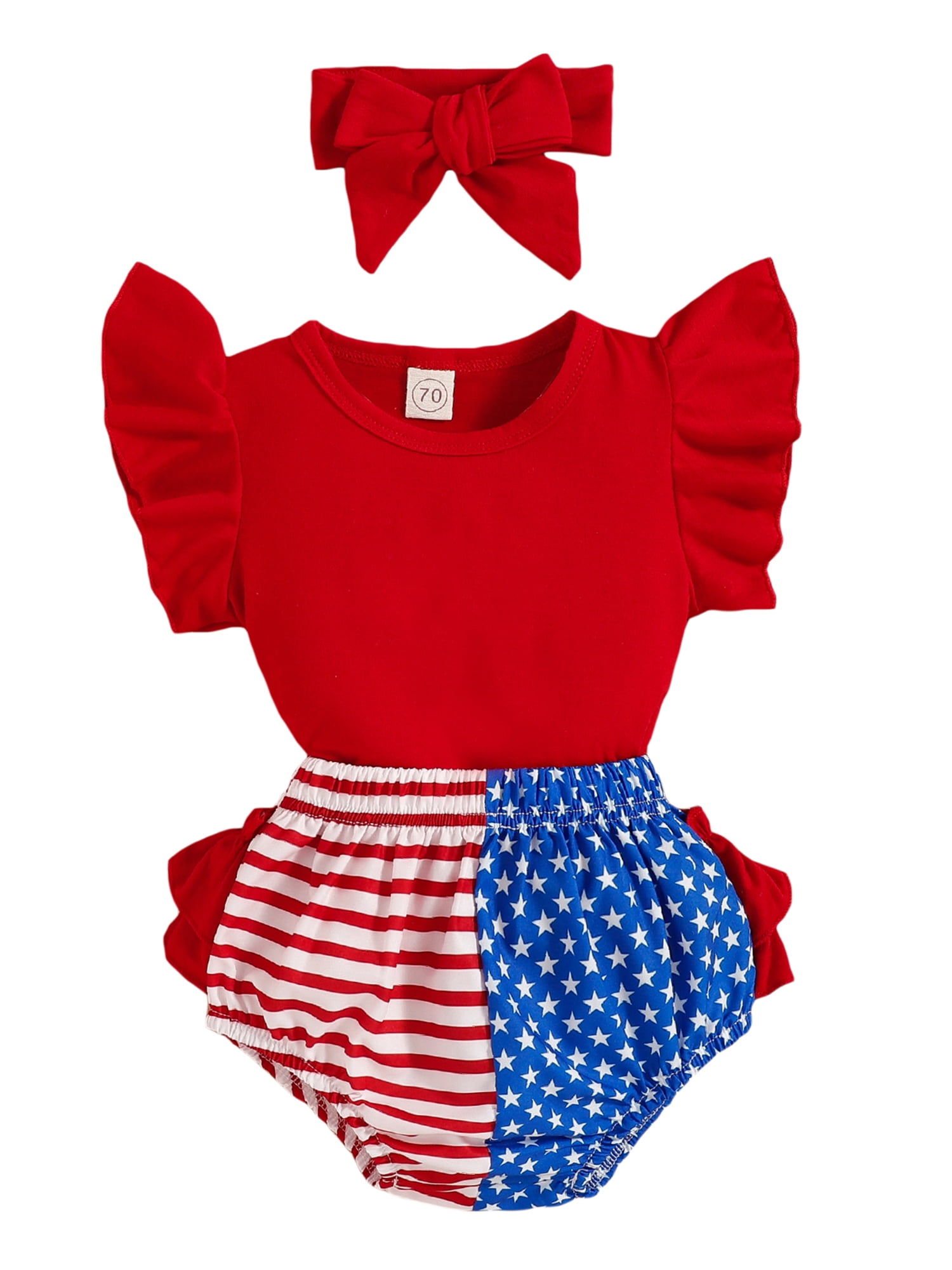 Genuiskids Newborn Baby Girl 4th of July Summer Clothes Set Short ...