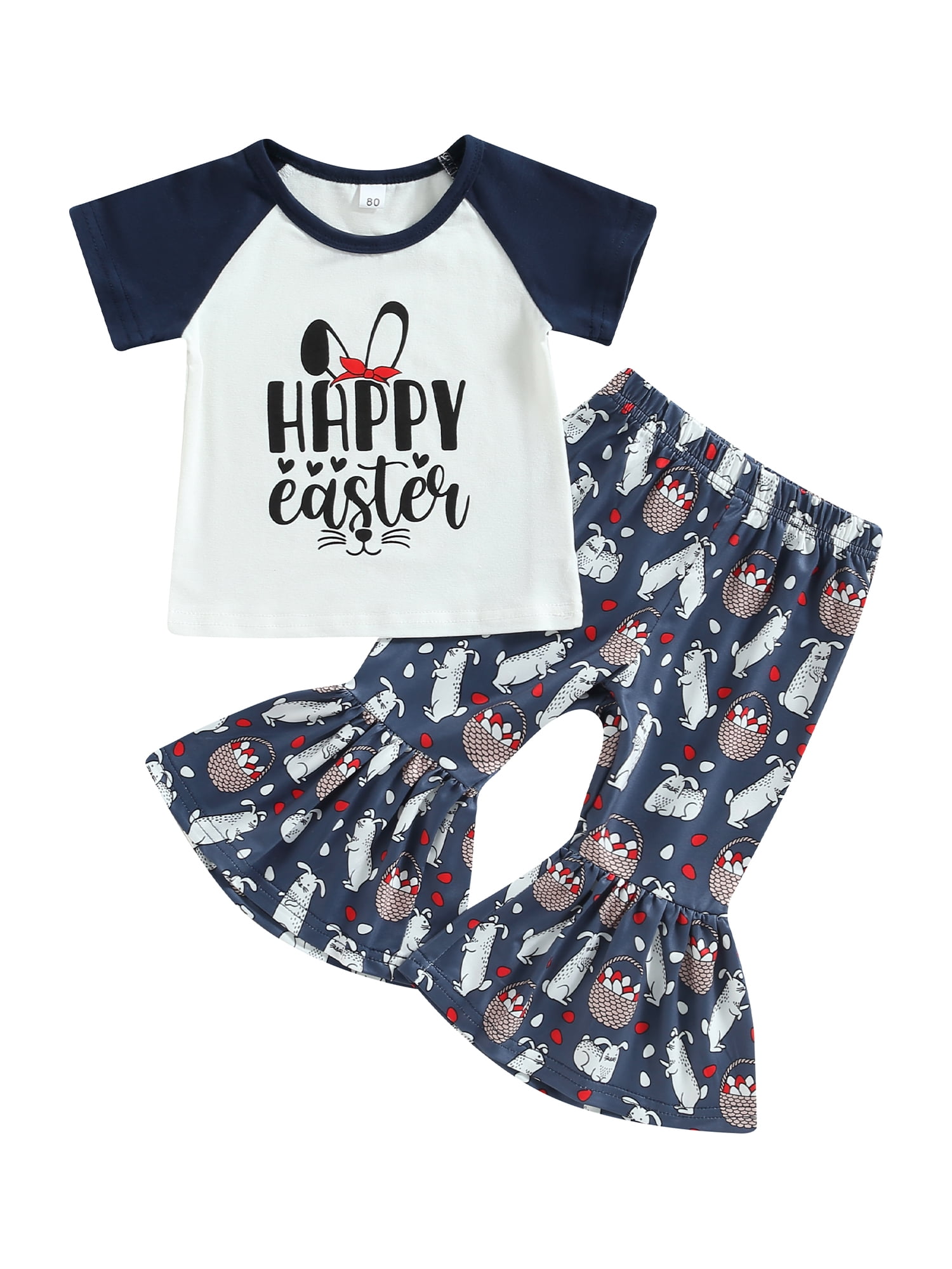 Genuiskids Toddler Baby Girl Easter Outfits 1 2 3 4 5 Years Kds Girl Summer Outfits Short Sleeve ...