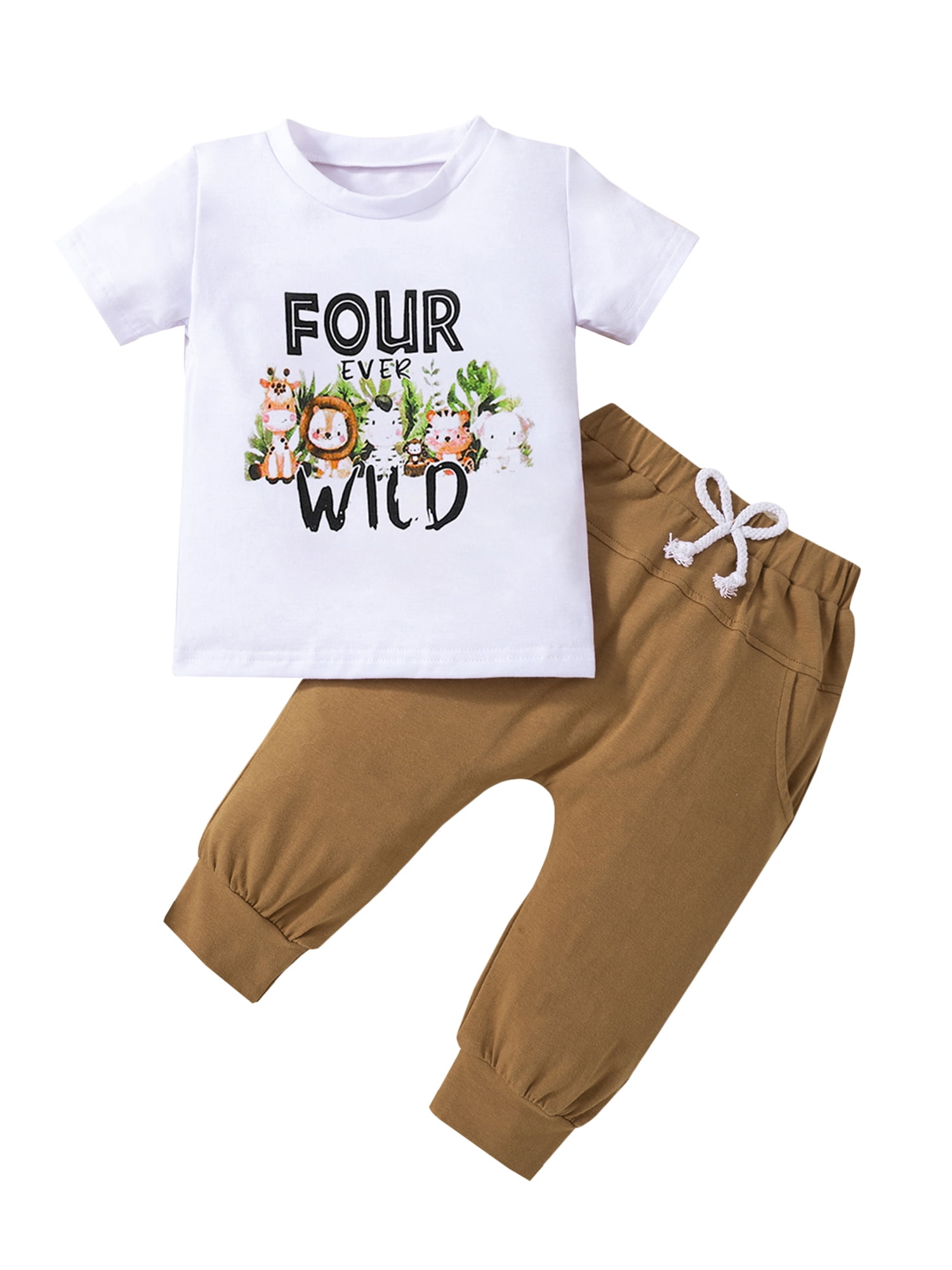 Genuiskids Toddler Boys 4th Birthday Outfit 3T 4T Kids Boy Four Letter ...