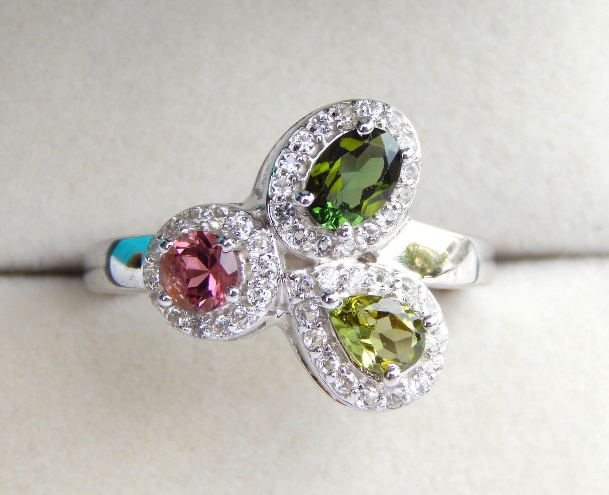 Genunine Multi Tourmaline Ring, Rainbow Ring, 14k Gold Ring, Engagement ...