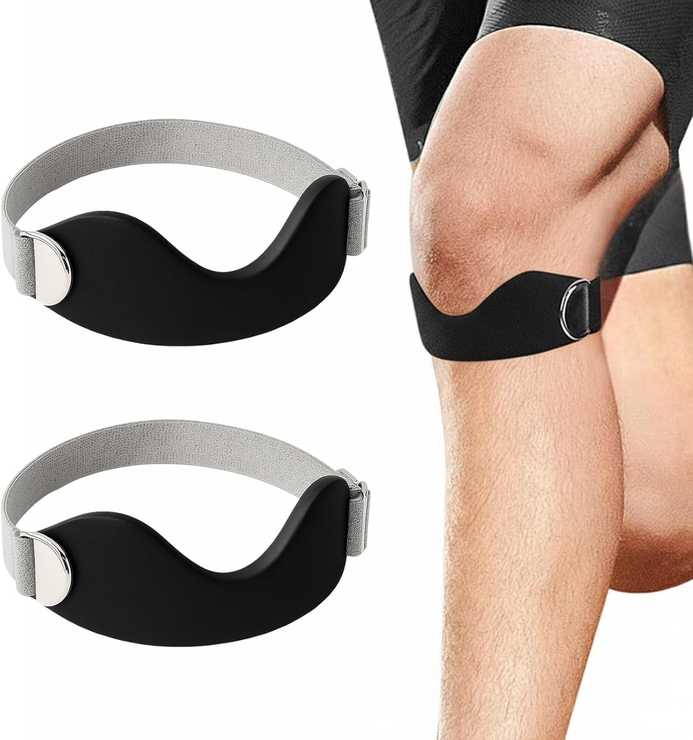 Genuvamed Active Relief Patellar Band - 3D Silicone Knee Brace with Non ...
