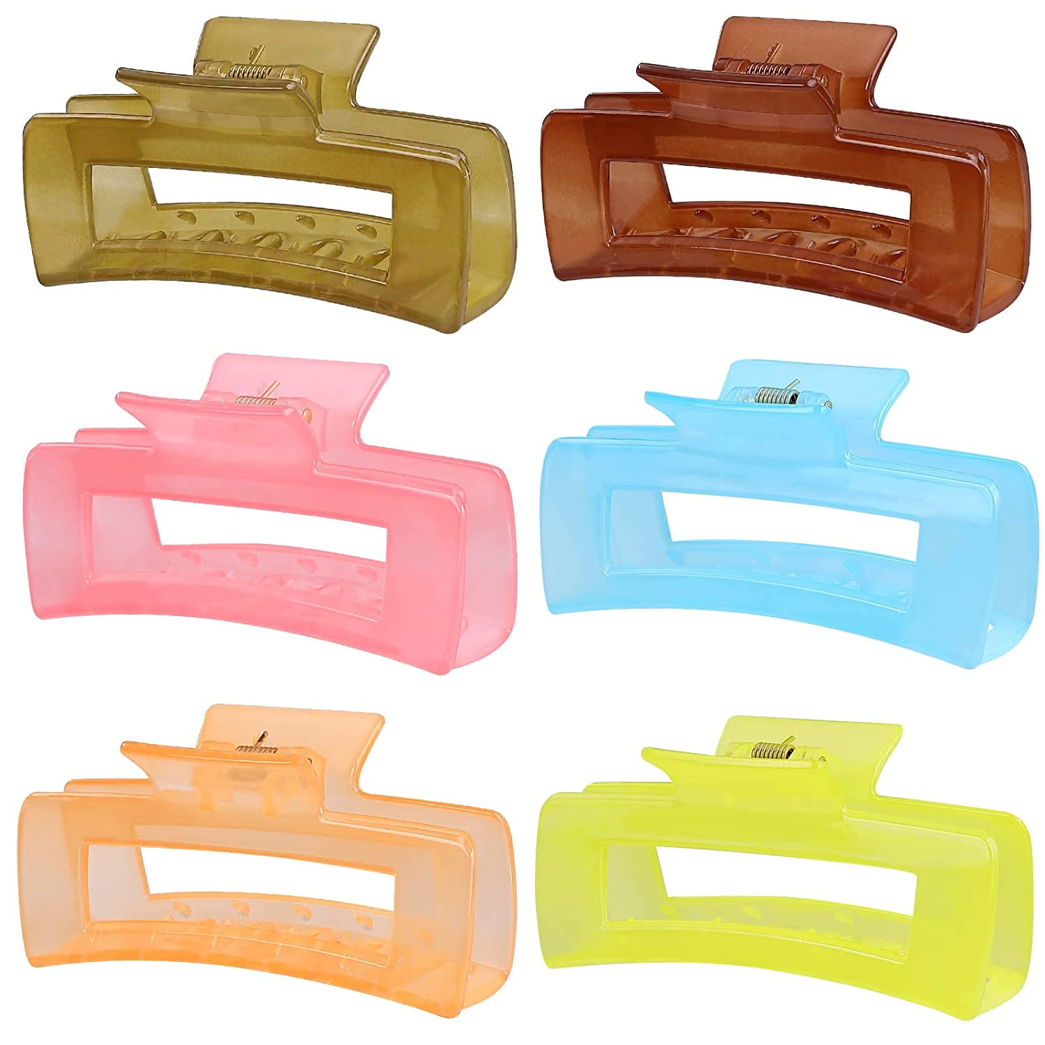 Genwiss 4 Inch Big Hair Clips 6 Pcs claw clips for Thick Hair Large ...