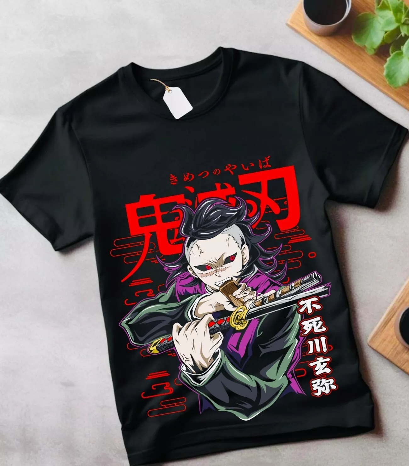 Genya Shinazugawa T-Shirt Kimetsu No Yaiba Demon Slayer Tanjiro Tee ...
