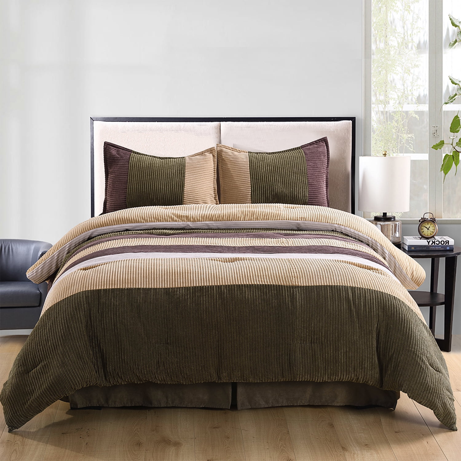 Geo Colorblock Micro-Chenille 7-Piece Comforter Set - Walmart.com