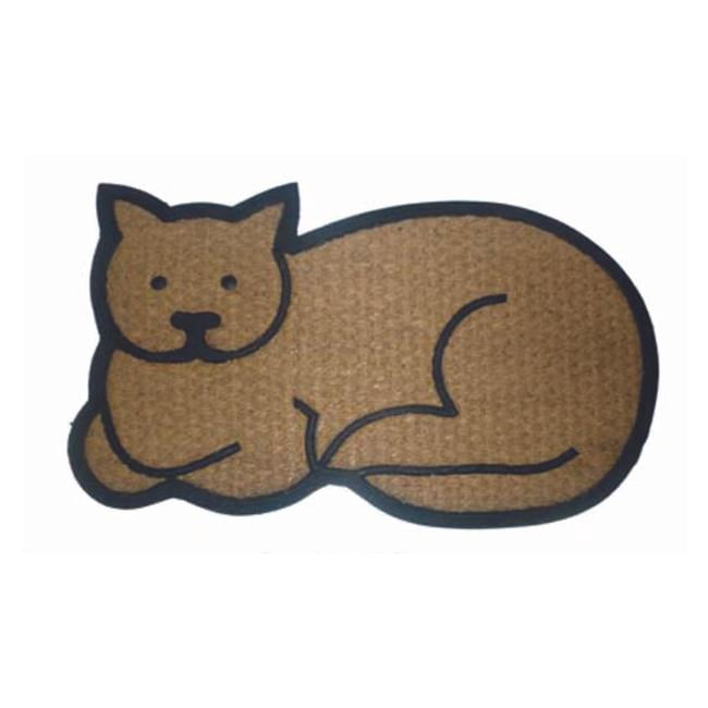 Geo Crafts G116 18 x 30 in. Coir Tuffcor Cat Shaped Welcome Doormat ...