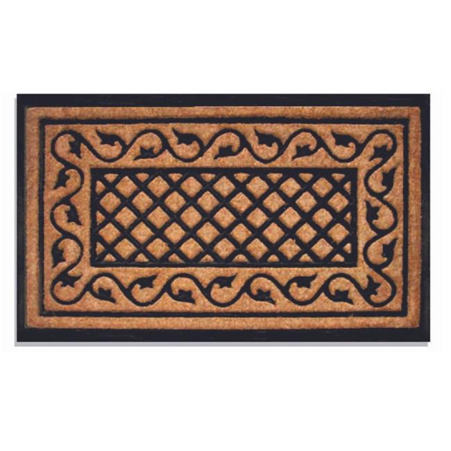 Geo Crafts G336-39 24 x 39 in. Coir Molded Ivy-Lattice Doormat, Beige ...