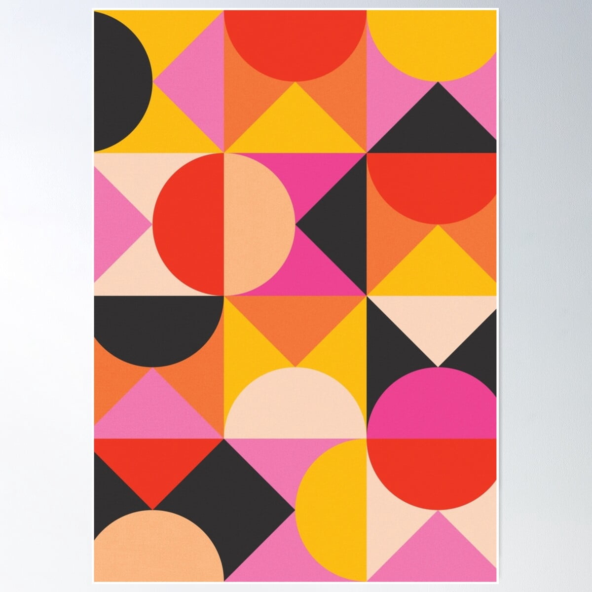 Geo Pop Abstract Mixer Poster Wall Art, Modern Wall Decor For Living ...