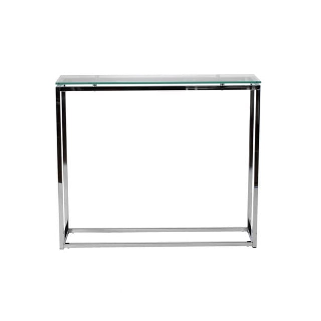Geo Rectangle Console Table, Clear Glass & Chrome - Walmart Business ...