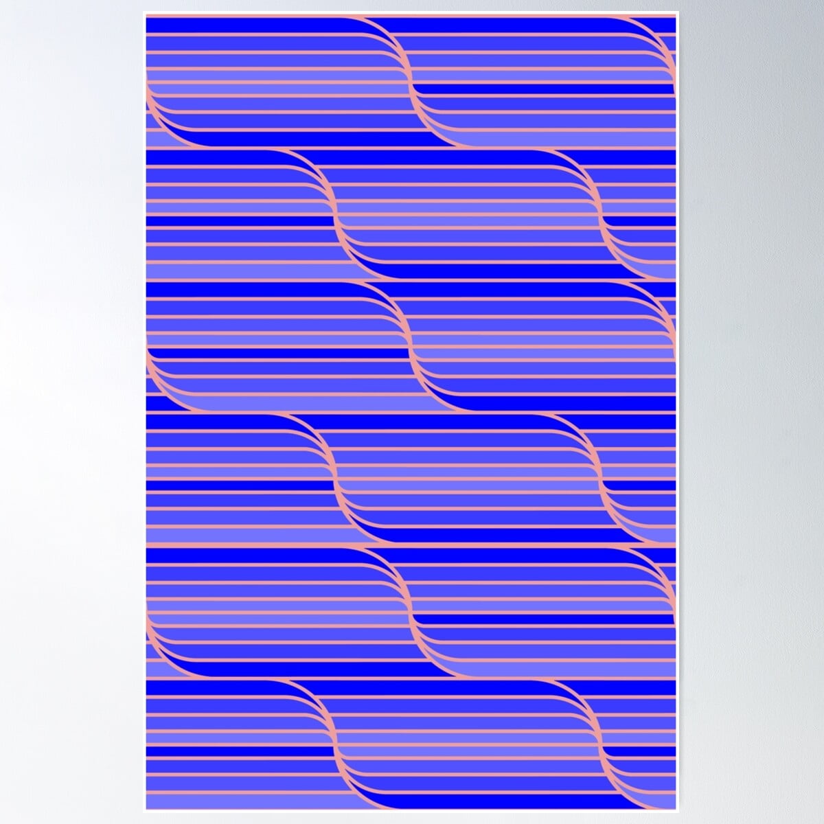 Geo Stripes - Cobalt Blue Poster Wall Art, Modern Wall Decor For Living ...