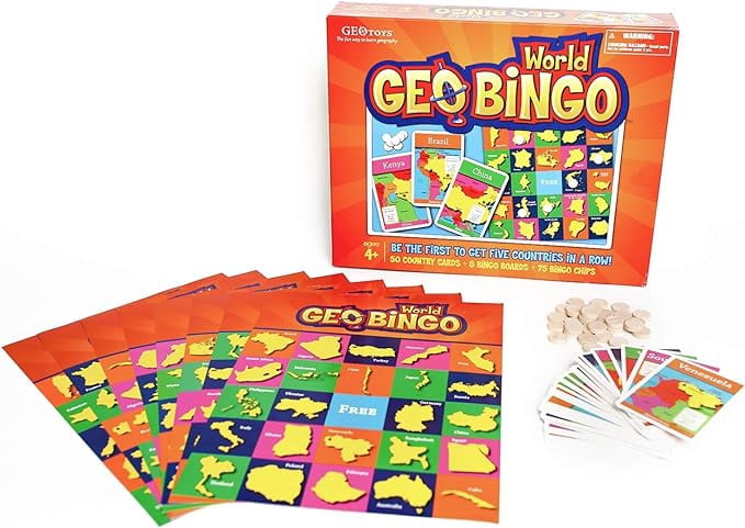 GeoToys GeoBingo, World Bingo for Kids, Geography Game for Home, School ...