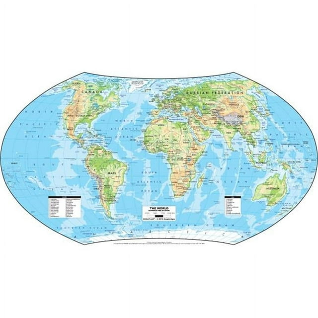 Geoatlas Physical USA & World Map - Classroom Pull Down - 2 Map Bundle ...