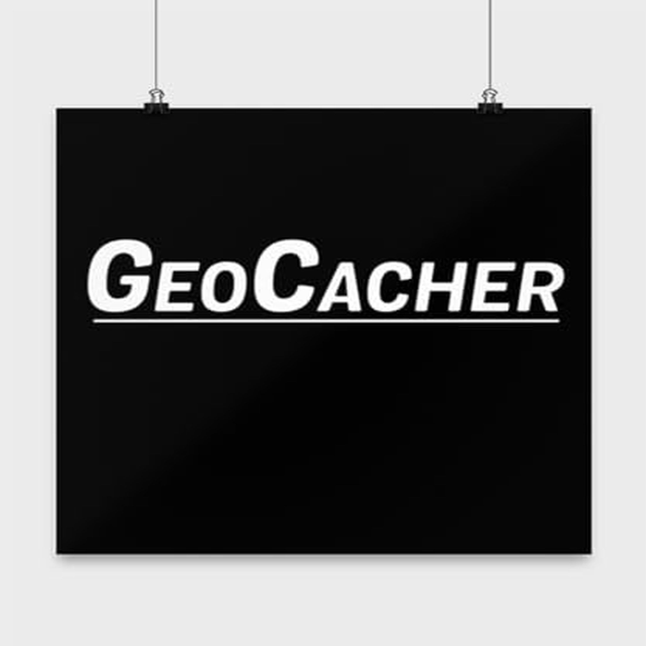Geocaching Poster Art - Black 13x13in Wall Decor for Geocachers ...