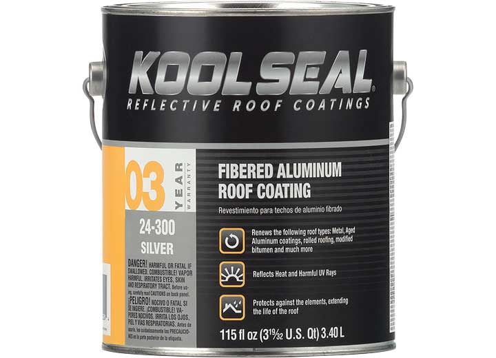 Geocel KS00024300-16 Kool Seal Fibered Aluminum Roof Coating, 1 Gallon - Silver - KS00024300-16 ...