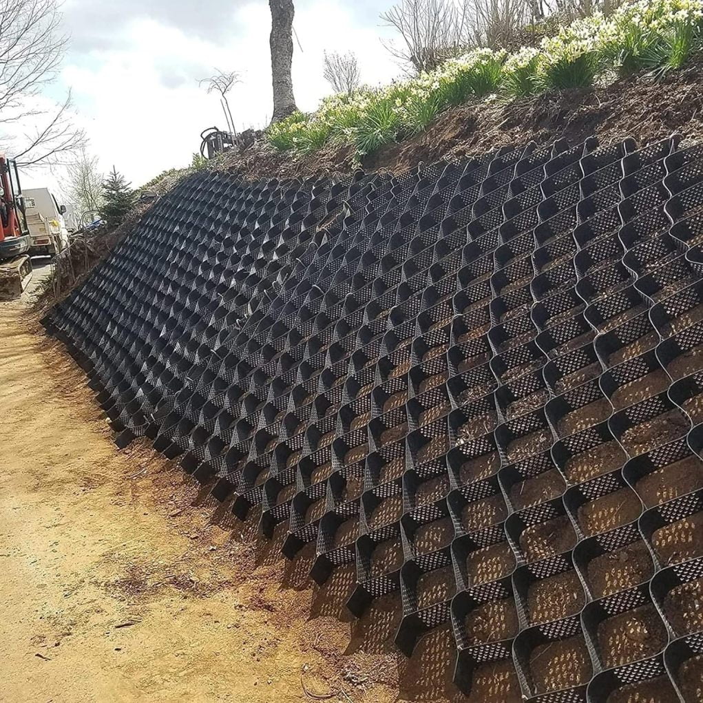 Geocell Ground Grid, Underground Geogrid for Retaining Walls/Erosion ...